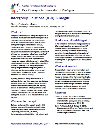 Key Concepts #7: IGR Dialogue by Sherry Perlmutter Bowen – Center for ...
