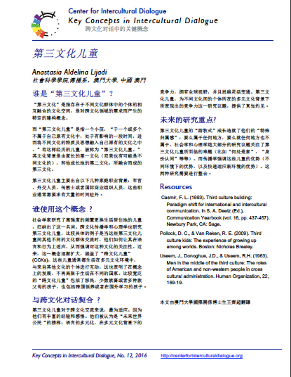 Key Concept #12: Third Culture Kids Translated into Chinese – Center ...