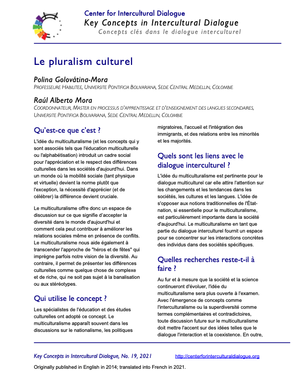 KC19 Multiculturalism Translated into French – Center for Intercultural ...